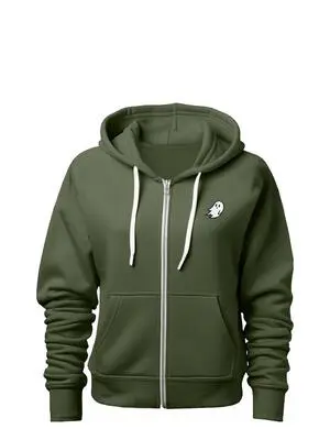 DALIX Embroidered Zip-up Hoodie - Military Green