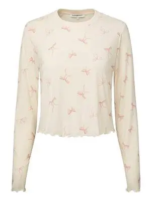 WeWoreWhat Boxy Crewneck Top - Ivory/pink