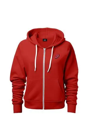 DALIX Dalix Donut Embroidered Full Zip Hoodie Red