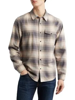 Ag Wesley Button-up Shirt Shadow Plaid Dark Grey Multi