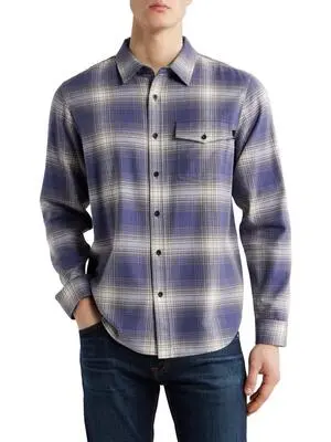 Ag Wesley Button-up Shirt Shadow Plaid Navy Multi