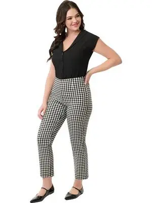 Unique Vintage 1960s Cigarette Pants - Black/white Gingham
