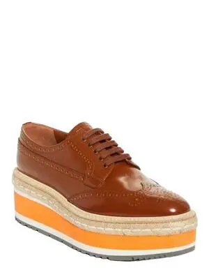 Prada Re-edition 2011 Platform Wingtip Oxford - Tabacco