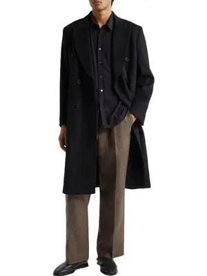 Our Legacy Whale Double-breasted Mohair-blend Coat - Black Hairy Wool