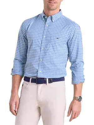 Vineyard Vines Topsail Classic Fit Gingham Button-down Performance Shirt - Jake Blue