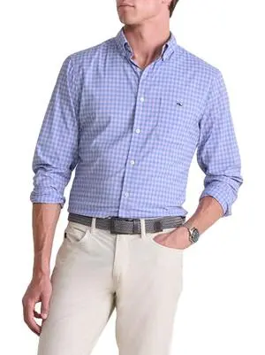 Vineyard Vines Topsail Classic Fit Gingham Button-down Performance Shirt Lilac Breeze