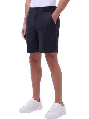 Bugatchi Soft Touch Knit Pintuck Shorts - Black