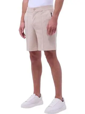 Bugatchi Soft Touch Knit Pintuck Shorts - Sand