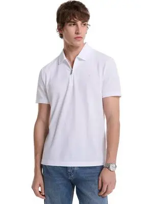 Michael Kors Cotton Blend Piqué Zip-up Polo Shirt In Size By - White