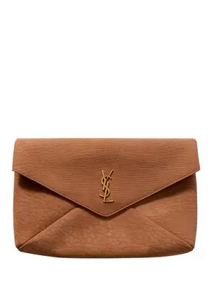 Saint Laurent Cassandre Large Clutch - Neutrals