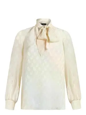 Etro Paisley-jacquard Silk Blouse - Neutrals