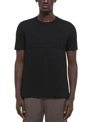 Helmut Lang Short Sleeve Embossed Logo Tee Black