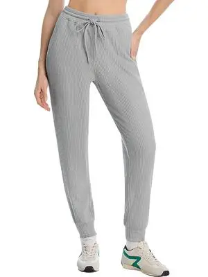 Aqua Brushed Rib Joggers - Heather Gray