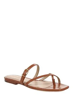 Veronica Beard Marthe Slide Flat Sandals - Honey