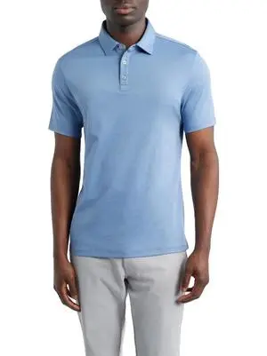 Robert Barakett Georgia Short Sleeve Pima Cotton Polo - Washed Blue