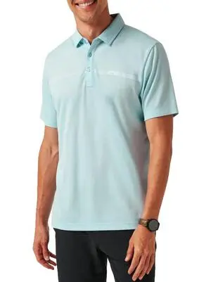 Travis Mathew Lake Breeze Chest Stripe Polo - Cory Blue