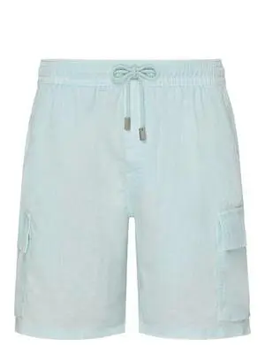 Vilebrequin Linen Cargo Bermuda Shorts - Blue