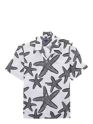 Vilebrequin Linen Bowling Shirt Starlettes Shirt Charli - White