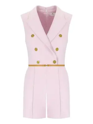 Elisabetta Franchi Short Jumpsuit With Buttons - Pink