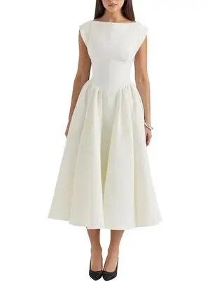 House Of Cb Debutante Backless Midi Dress - Ivory