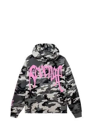 REVENGE Xxxtentacion Kill Cropped Hoodie - Snow Camo/pink