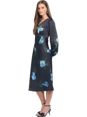 Sachin & Babi Floral Print A-line Dress - Night Sky Blue Oculata