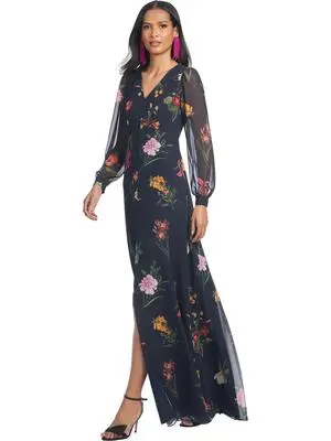 Sachin & Babi Penny Maxi Gown - Dark Midnight Bouquet
