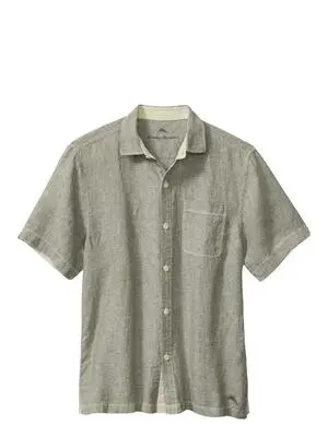 Tommy Bahama Paradise Breezer Short Sleeve Linen Button-up Shirt - Tea Leaf