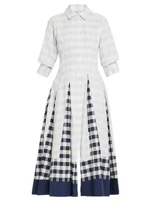 Simkhai Jazz Pintuck Midi Dress - Periwinkle Sky Multi