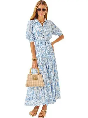 Lilly Pulitzer® Larkyn Midi Shirtdress Resort White Tall Tales