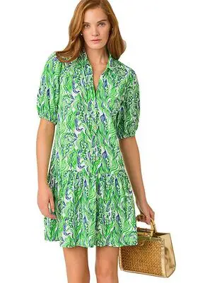 LILLY PULITZER Bingley Shirt Dress Putting Green Lilly Of The Valley