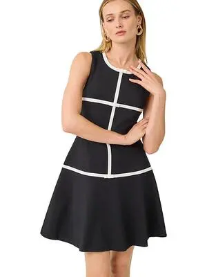 LILLY PULITZER Fit-and-Flare Dress With Contrast Bands And Mini Bows Noir