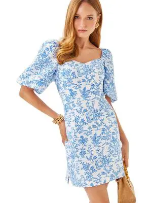 LILLY PULITZER Lilly Pulitzer Justina Skirted Romper Resort White Tall Tales