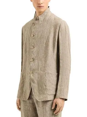 Emporio Armani Linen Blazer - Dark Beige