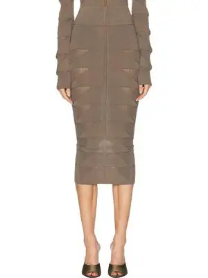 Rick Owens Knit Midi Skirt - Dust