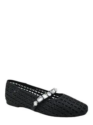 KENNETH COLE Zeta Mary Jane Flat - Black Raffia