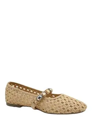 KENNETH COLE Zeta Mary Jane Flat - Natural Raffia
