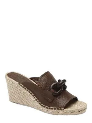 PEDRO GARCIA Oliveta Wedge Sandal - Chestnut Petite Grain