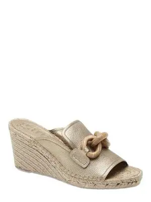 PEDRO GARCIA Oliveta Wedge Sandal - Nugget Petite Grain/oak