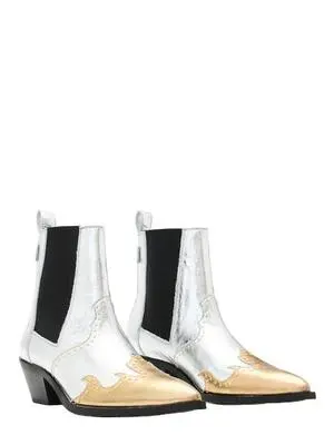 ALLSAINTS Denver Studded Western Chelsea Boots - Silver/ Gold