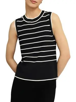 HOBBS LONDON Limited Belmont Striped Knit Top - Black Cream
