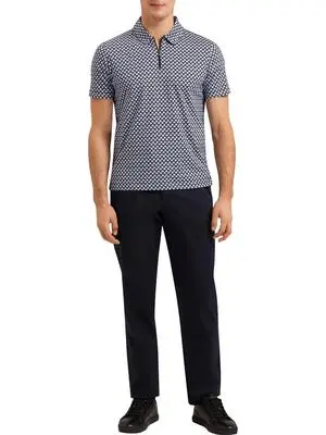 Ted Baker London Ounslo Quarter Zip Polo Shirt - Blue