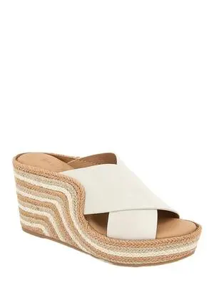 KENNETH COLE Porto Wedge Sandals - Stone Nubuck