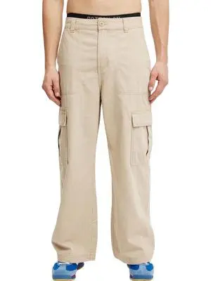 COTTON ON Axel Super Baggy Cargo Pant - Stone