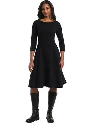 3/4 sleeve black midi dress Elegant midi dress for women with 3/4 sleeves main image 0
