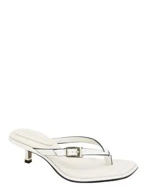 KENNETH COLE Gillie Kitten Heel Slide Sandals - Cream Croco