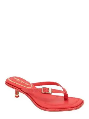 KENNETH COLE Gillie Kitten Heel Slide Sandals - Red Lizard