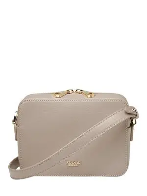 ASPINAL OF LONDON Leather Slot Weave Camera Bag Neutral