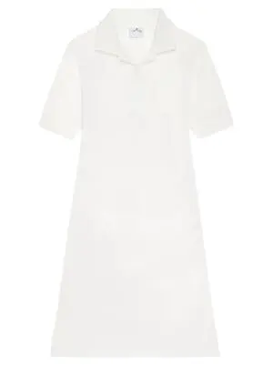 COURREGES Piqué-cotton Polo Dress - Neutrals