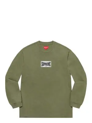 Supreme Woven Label Long-sleeve Top 'olive - Green